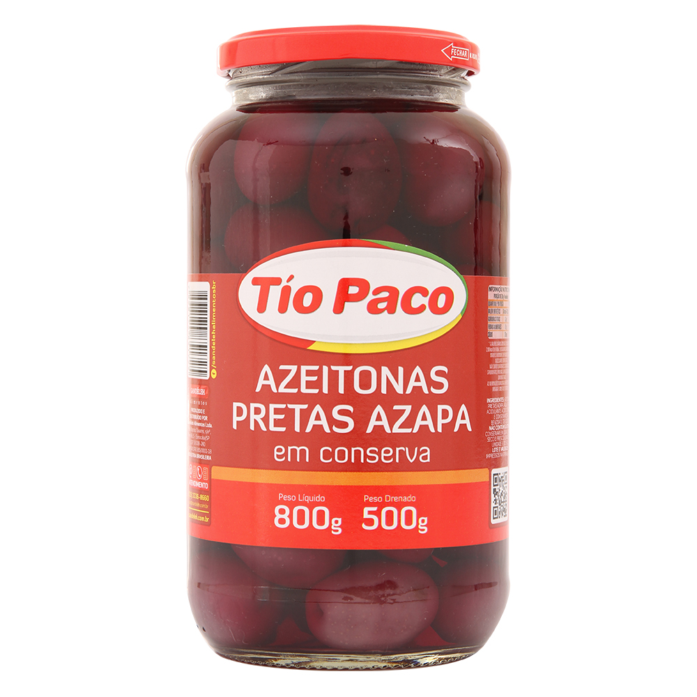 Azeitona preta Tio Paco azapa Vidro 500g - Sonda Supermercado Delivery