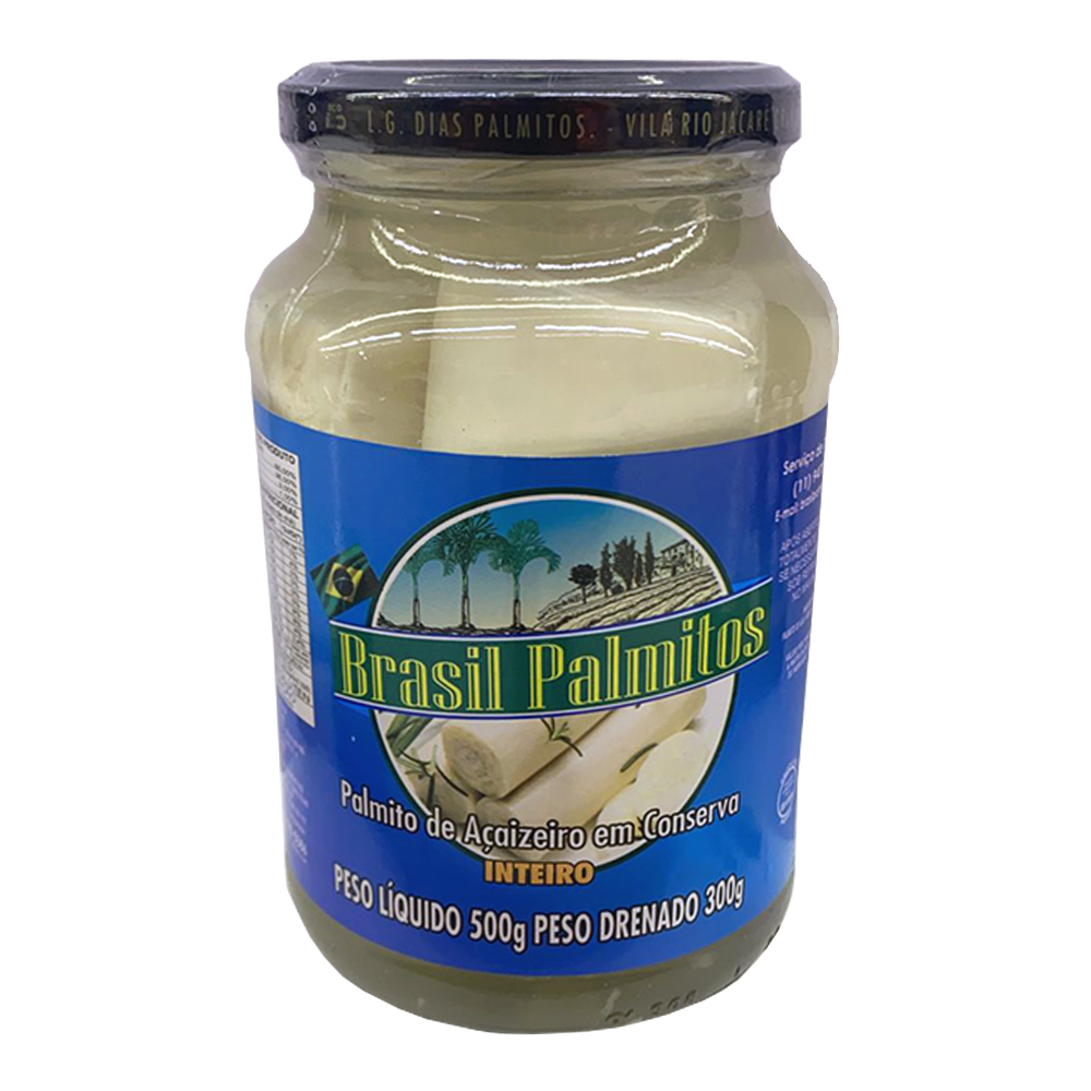 Palmito Brasil Palmitos inteiro vidro 300g - Sonda Supermercado Delivery
