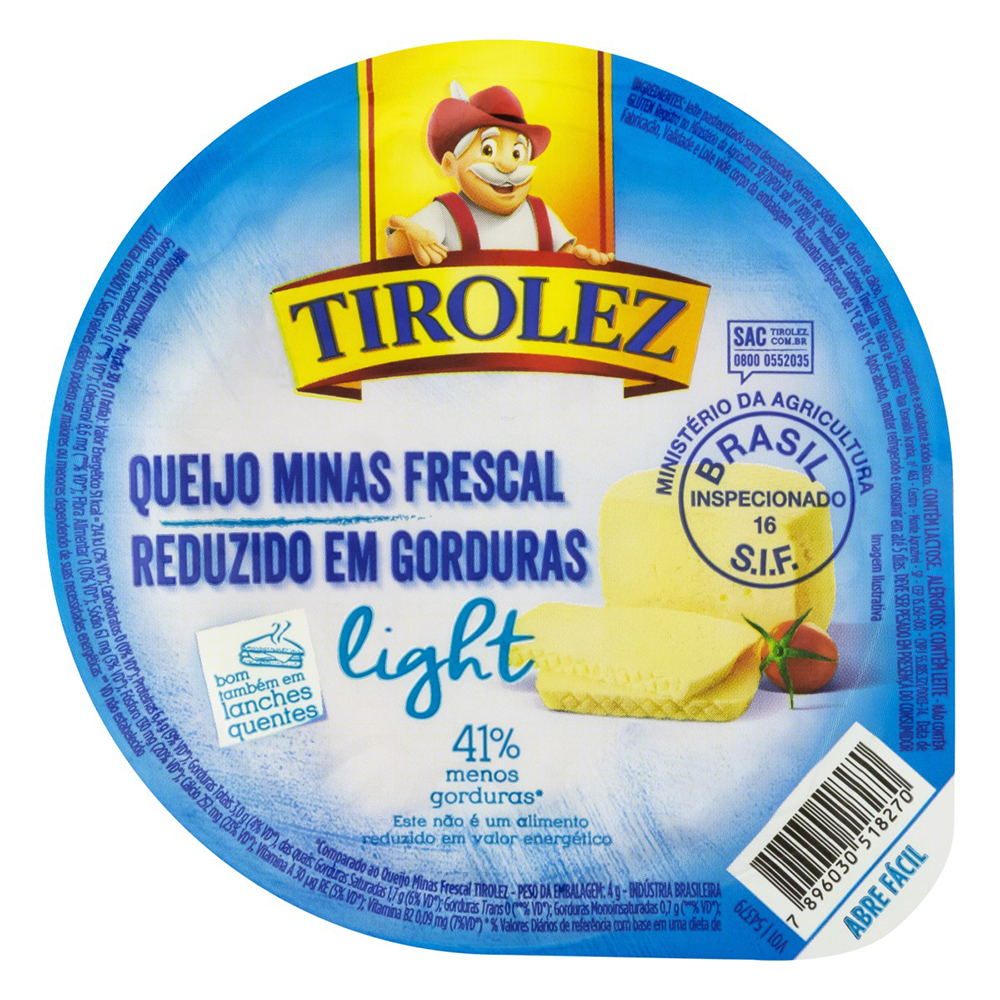 Queijo Tirolez Minas Frescal Light 220g - Sonda Supermercado Delivery
