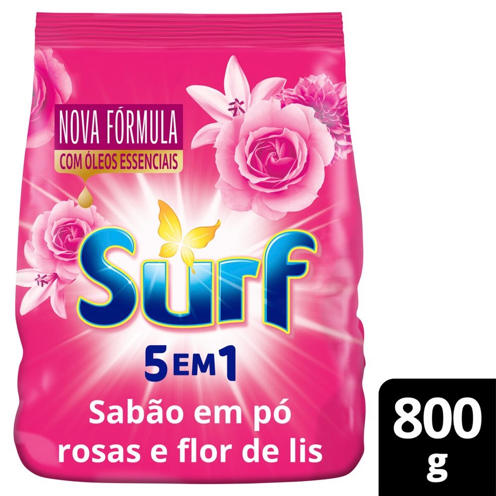 Sabão em Pó 5 em 1 Surf Rosas e Flor-de-Lis 800g - Sonda Supermercado Delivery