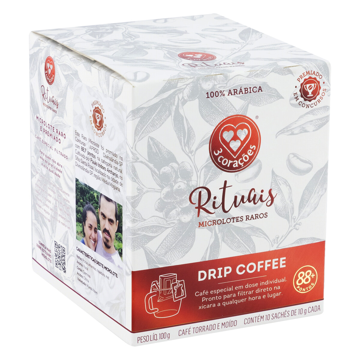 Café em Sachê Torrado e Moído Drip Coffee Filtrado 3 Corações Rituais ...