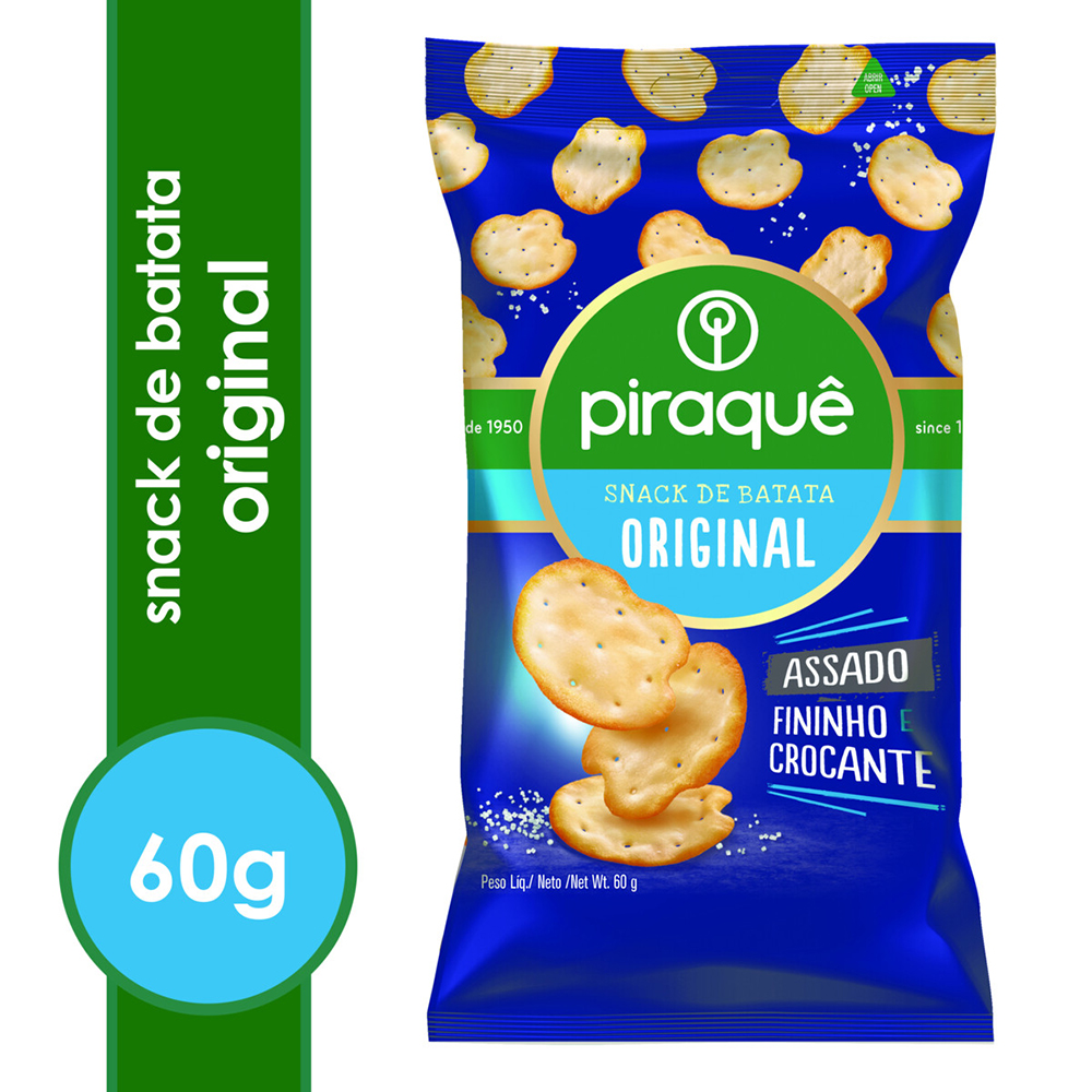 Snack de Batata Original Piraquê Pacote 60g - Sonda Supermercado Delivery