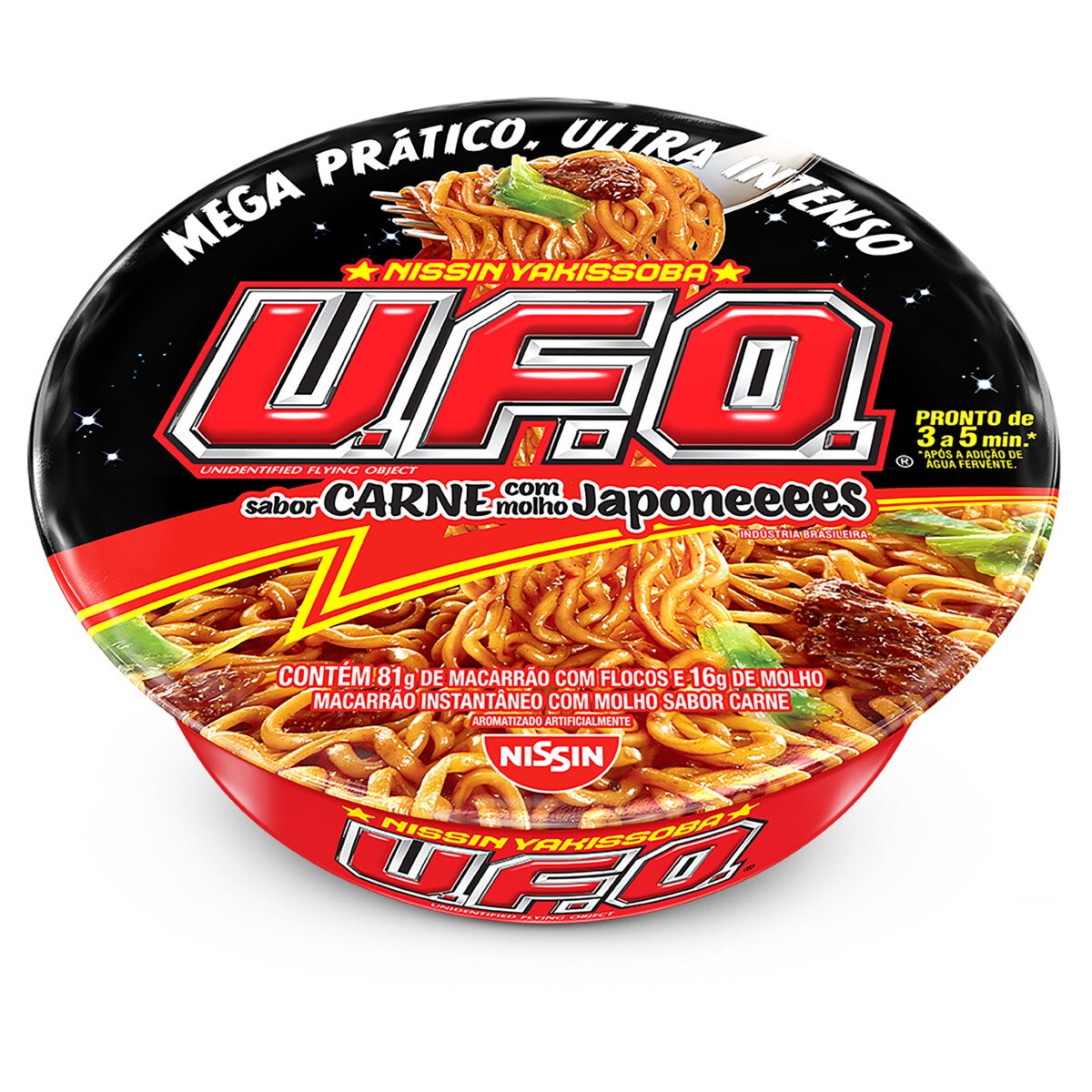 Macarrão Instantâneo Yakissoba Carne com Molho Japonês Nissin UFO Bandeja 97g - Sonda ...