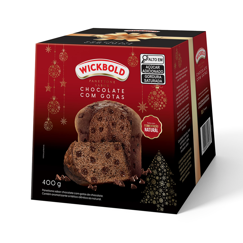 Panettone Chocolate com Gotas de Chocolate Wickbold Caixa 400g - Sonda ...