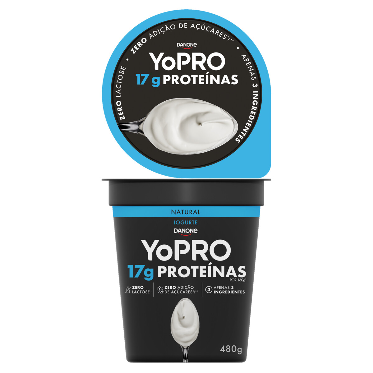 Iogurte YoPRO Natural 17g de proteínas 480g - Sonda Supermercado Delivery