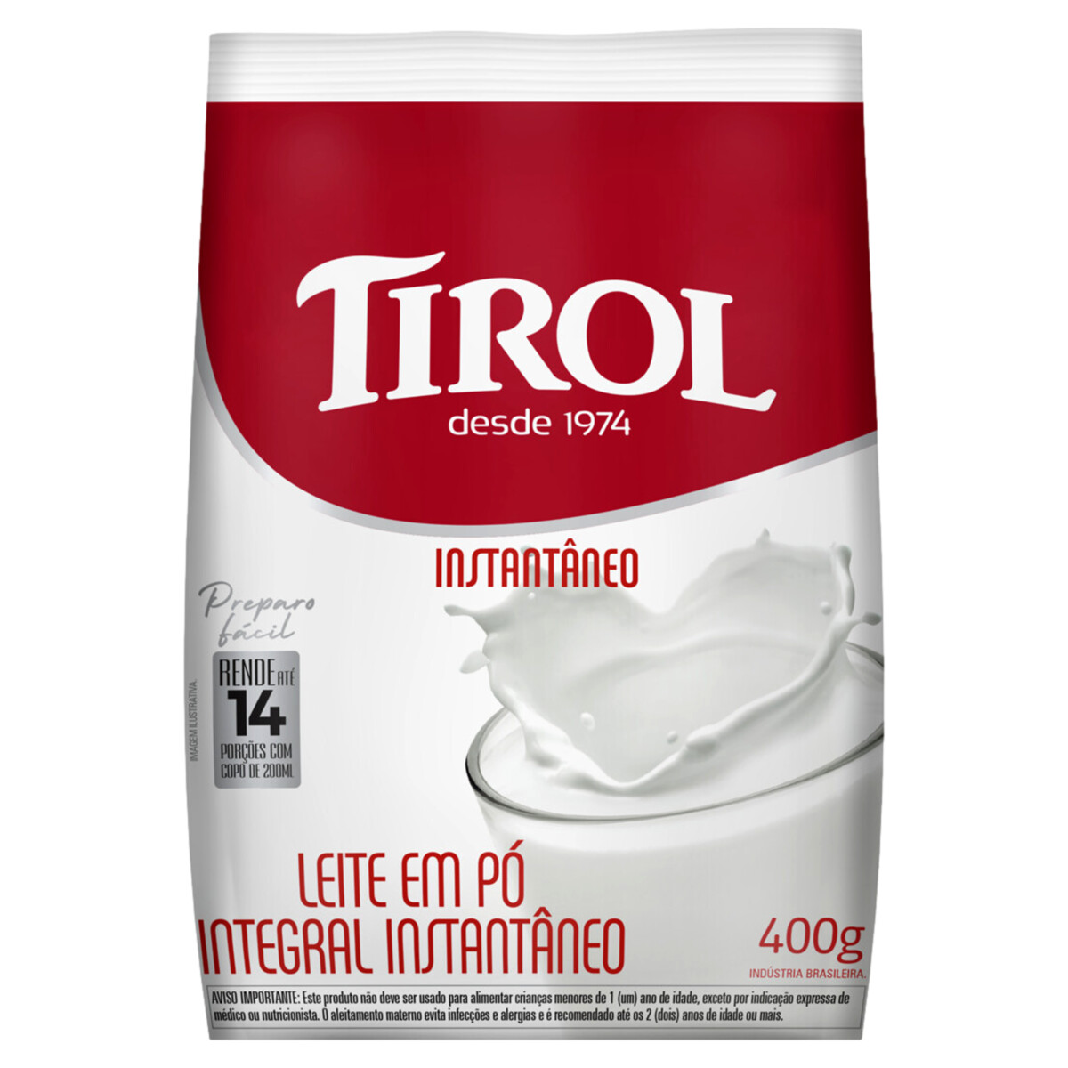 Leite Pó Instantâneo Integral Tirol Pacote 400g - Sonda Supermercado ...
