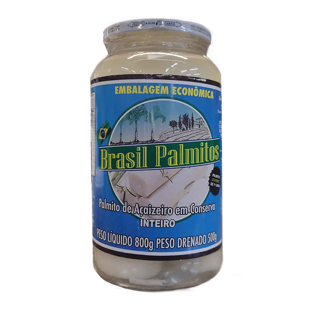 Palmito Brasil Palmitos Inteiro Vidro 500g - Sonda Supermercado Delivery