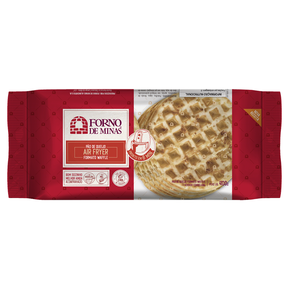 Pão de Queijo Congelado Waffle Forno de Minas Pacote 400g 10 Unidades ...