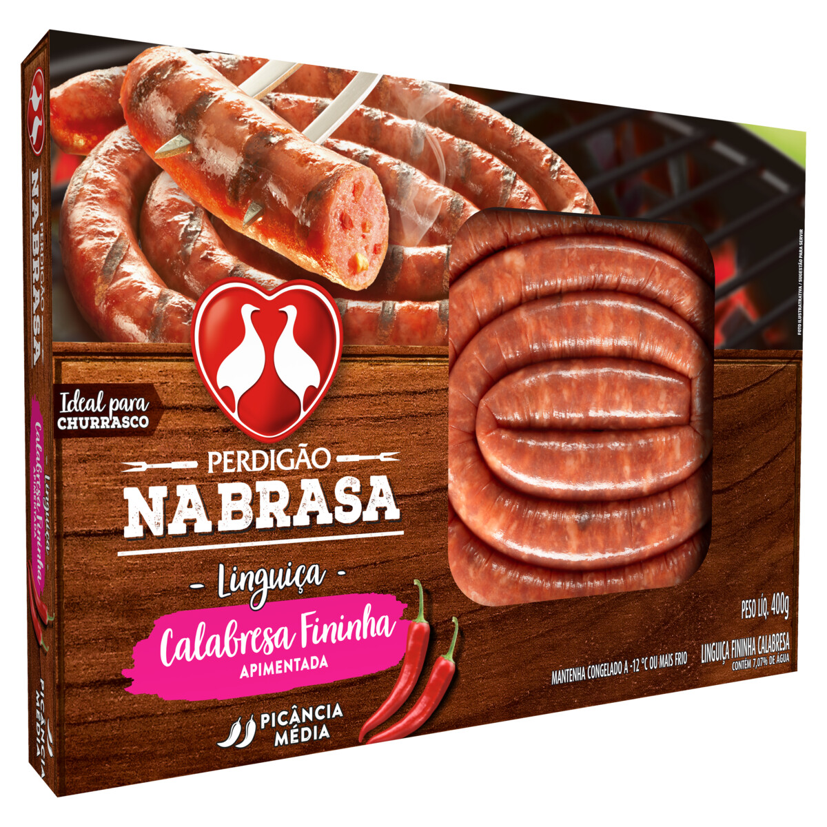 Linguiça Calabresa Fininha Apimentada Perdigão Na Brasa 400g - Sonda ...