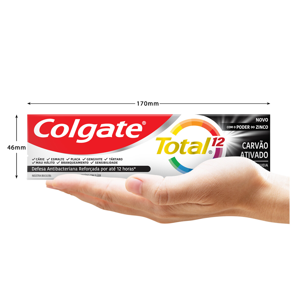 Creme Dental Carvão Ativado Colgate Total 12 Caixa 90g - Sonda ...
