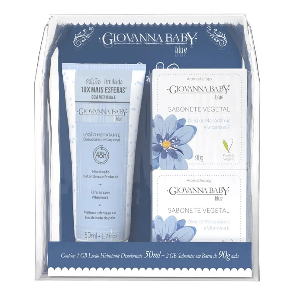 Kit Giovanna Baby Blue Loção Hidratante Corporal 50ml + Sabonete Em ...