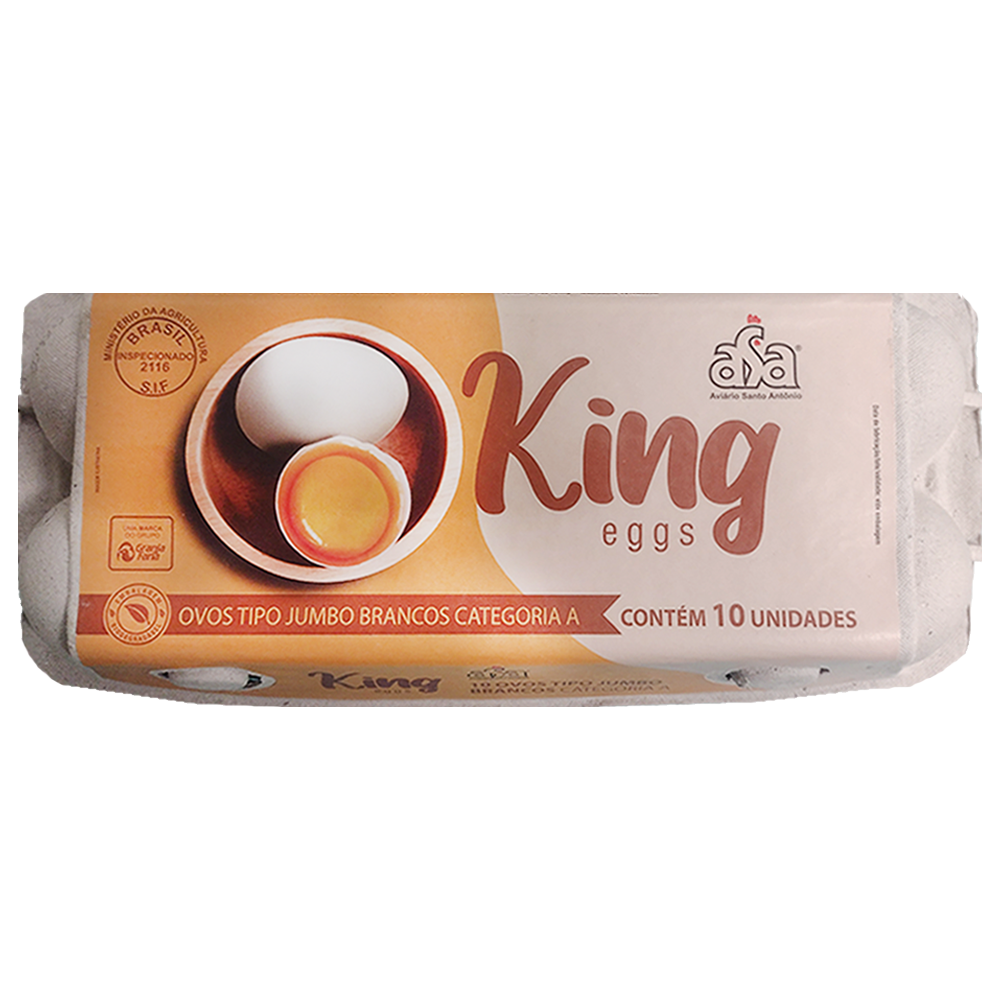 Ovos Asa King Eggs Tipo JumboBranco 10 Unidades - Sonda Supermercado Delivery