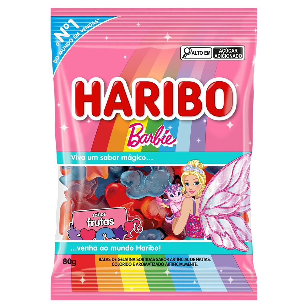 Bala de Gelatina Frutas Barbie Fantasy Haribo Pacote 80g - Sonda ...