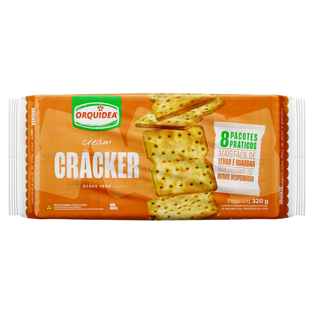 Biscoito Cream Cracker Orquídea Pacote 320g 8 Unidades - Sonda ...