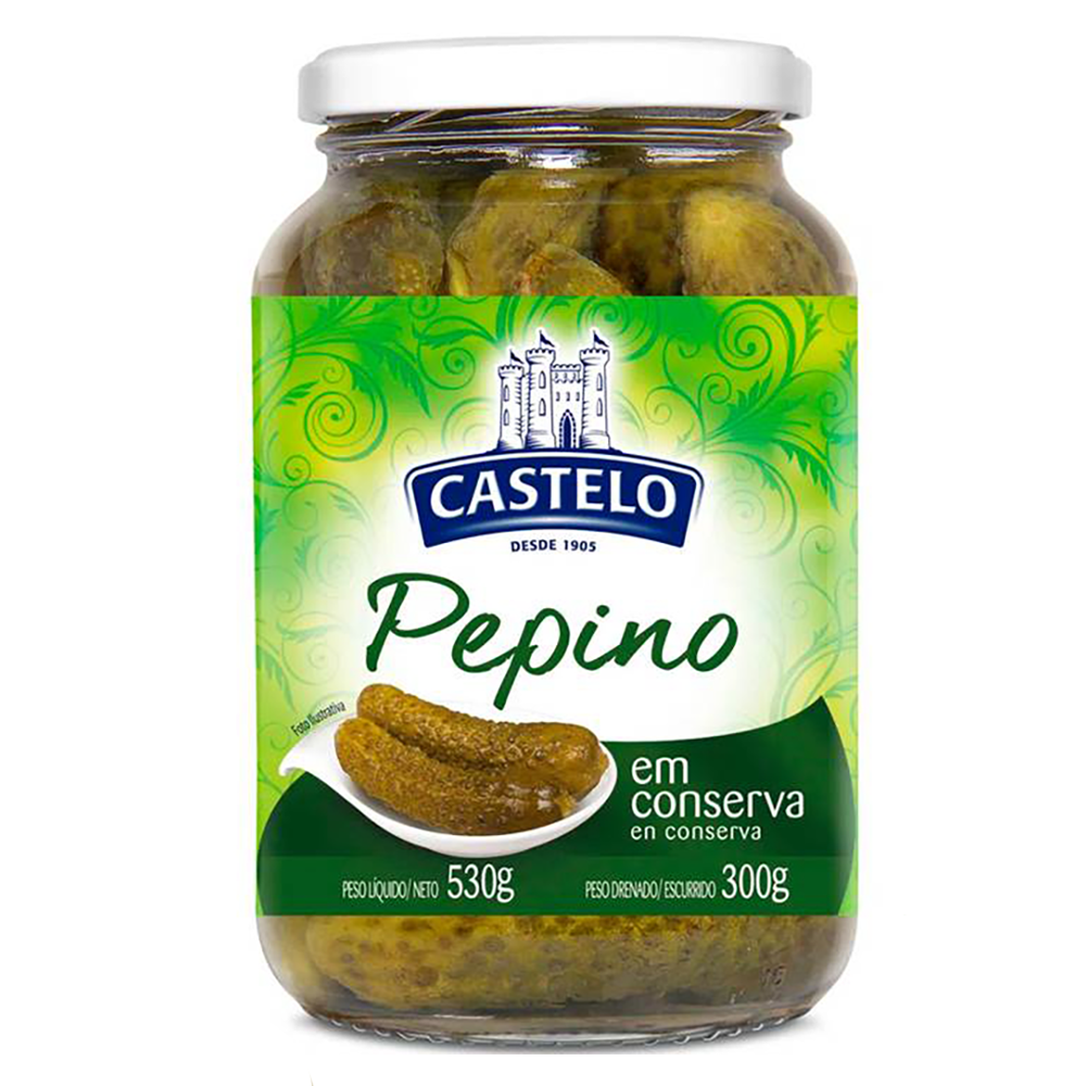 Pepino em conserva Castelo Vidro 300g - Sonda Supermercado Delivery