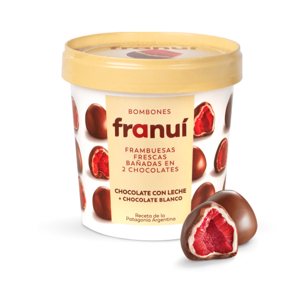 Framboesa Franuí Com Chocolate Branco e Chocolate ao Leite 150g - Sonda ...