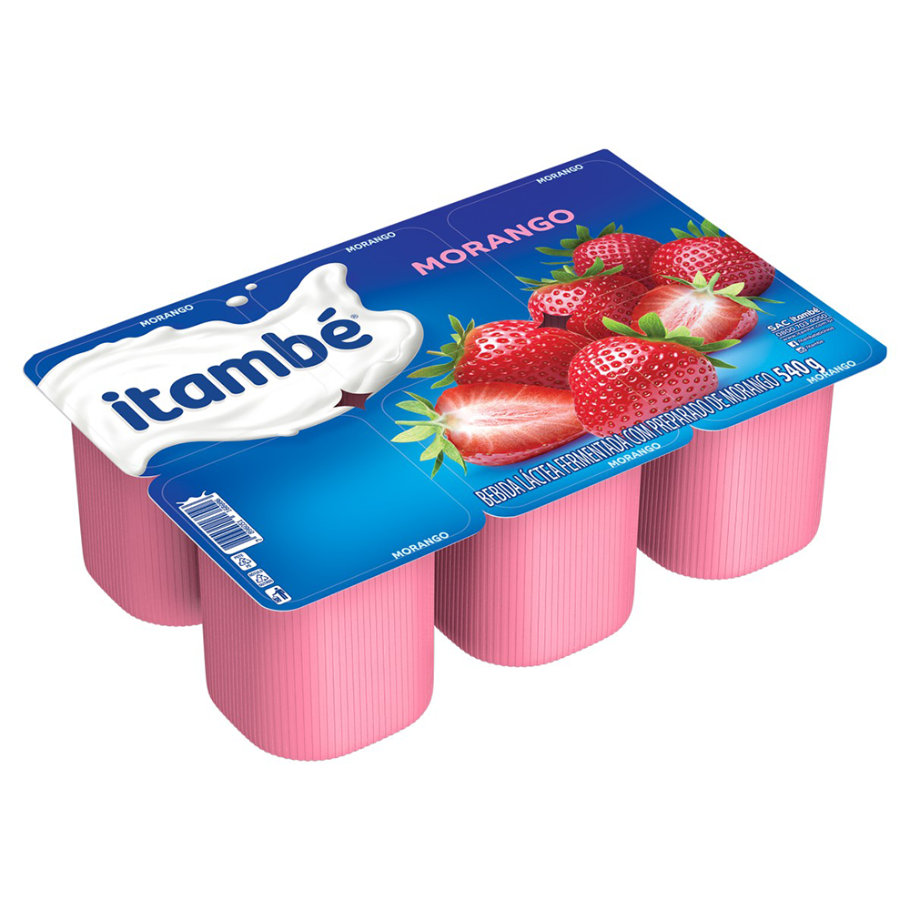 Bebida Láctea Fermentada Morango Itambé Bandeja 540g 6 Unidades - Sonda ...