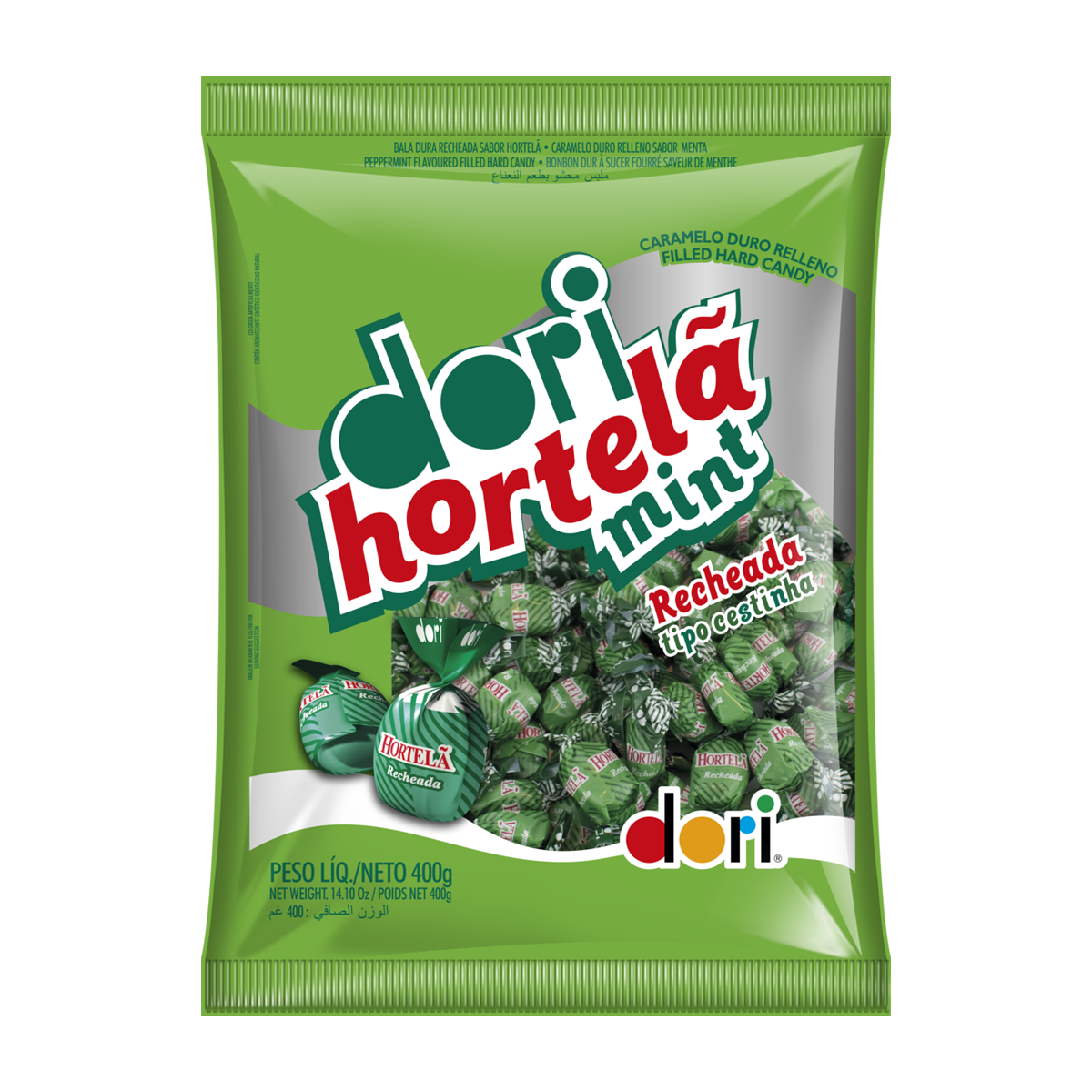 Bala Recheio Hortelã Dori Pacote 400g - Sonda Supermercado Delivery