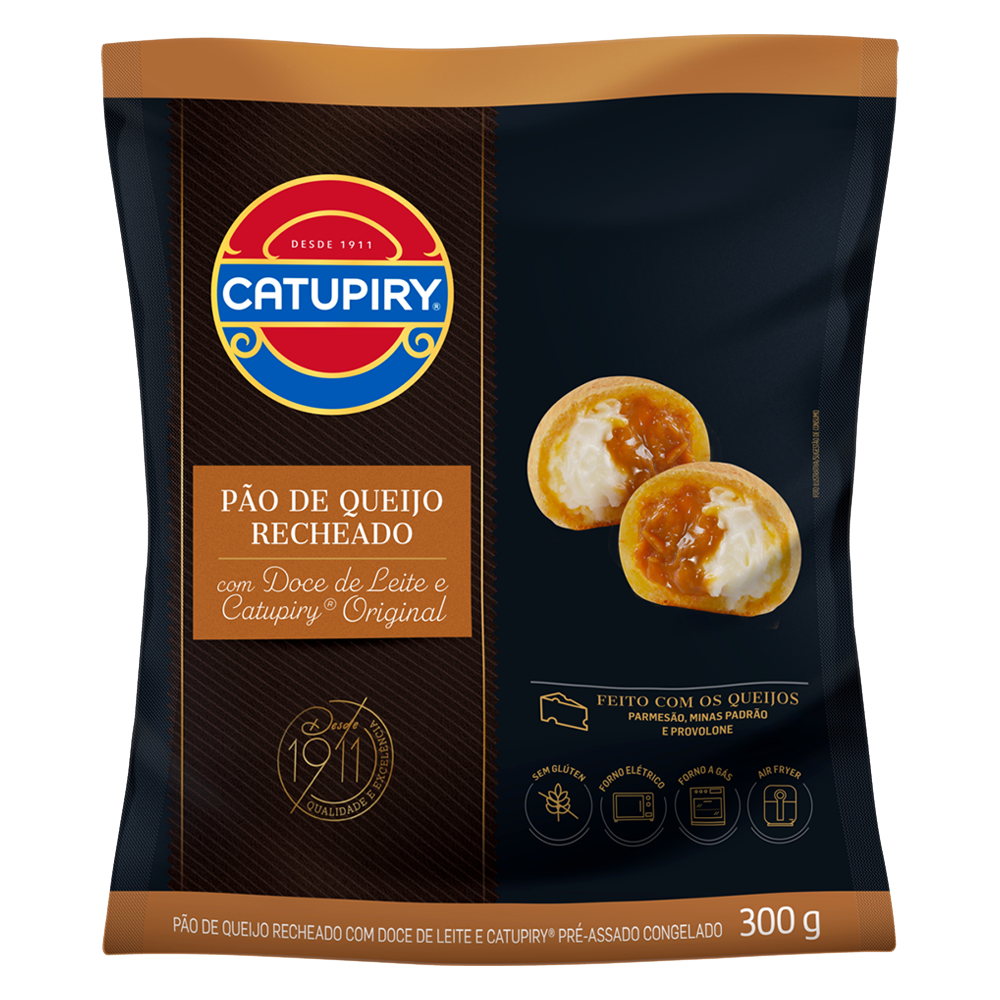 Pão de Queijo Congelado Recheio Doce de Leite e Catupiry Original Pacote 300g - Sonda ...