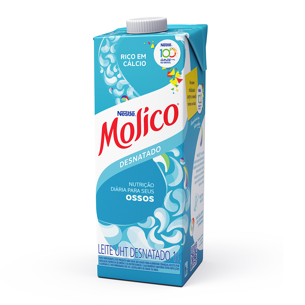 Leite UHT Desnatado Total Cálcio Molico 1L - Sonda Supermercado Delivery