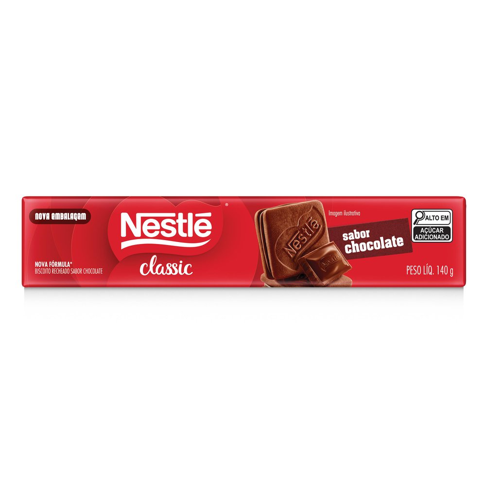 Biscoito CLASSIC Nestlé® Recheado Chocolate 140g - Sonda Supermercado ...