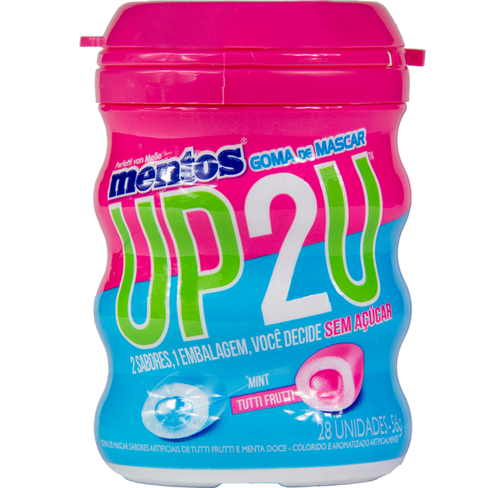 Goma Mentos UP2U Mint Tutti Frutti sem Açúcar 56g - Sonda Supermercado ...