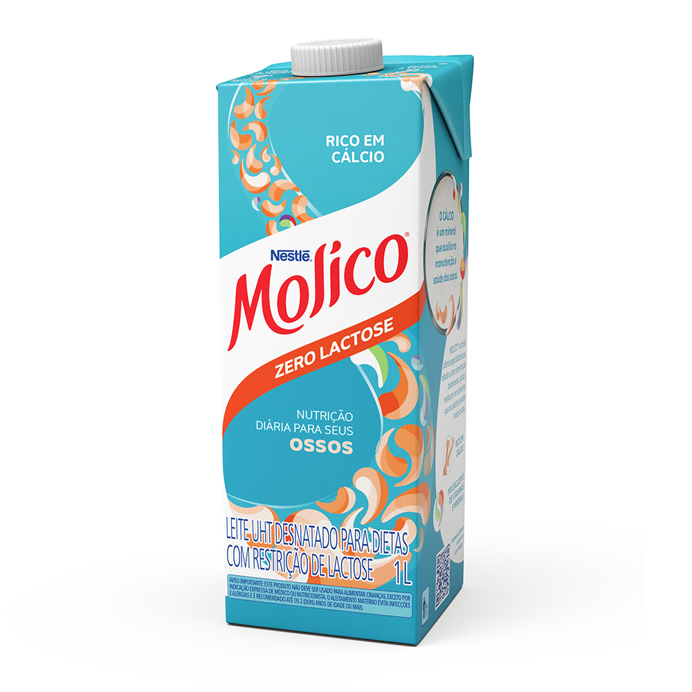 Leite UHT Desnatado Zero Lactose Molico 1L - Sonda Supermercado Delivery