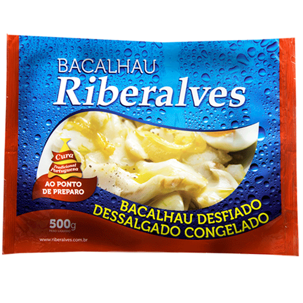 Bacalhau Riberalves desfiado dessalgado congelado 500g - Sonda ...