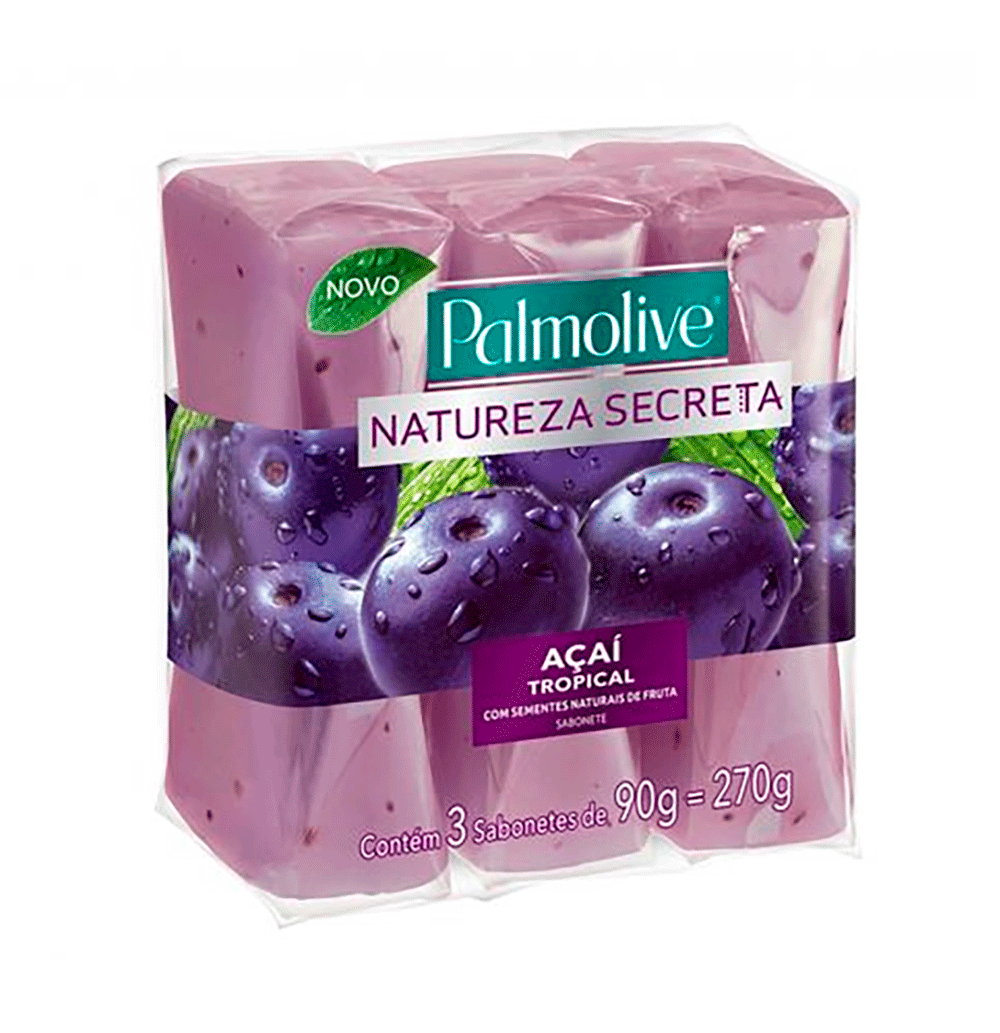 3 Sabonetes Palmolive Natureza Secreta Açaí Tropical 270g - Sonda ...