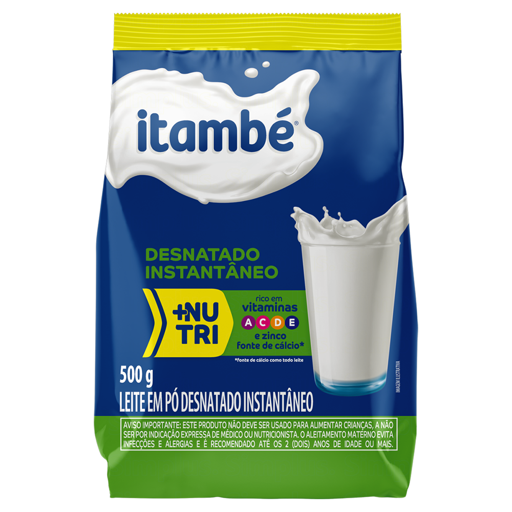 Leite Pó Instantâneo Desnatado Itambé Pacote 500g Embalagem Econômica ...