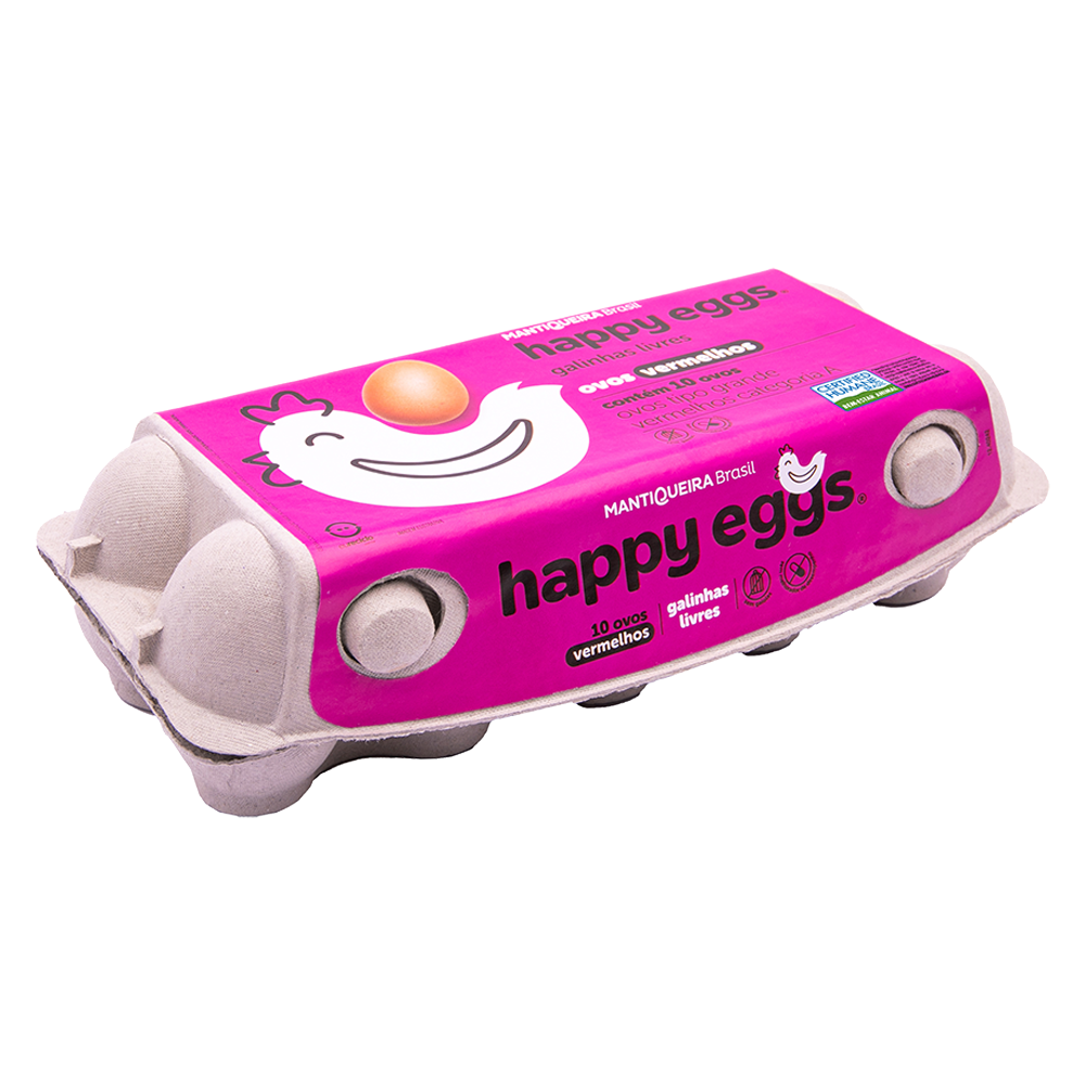 Ovos Tipo Grande Vermelhos Mantiqueira Happy Eggs 10 Unidades - Sonda Supermercado Delivery