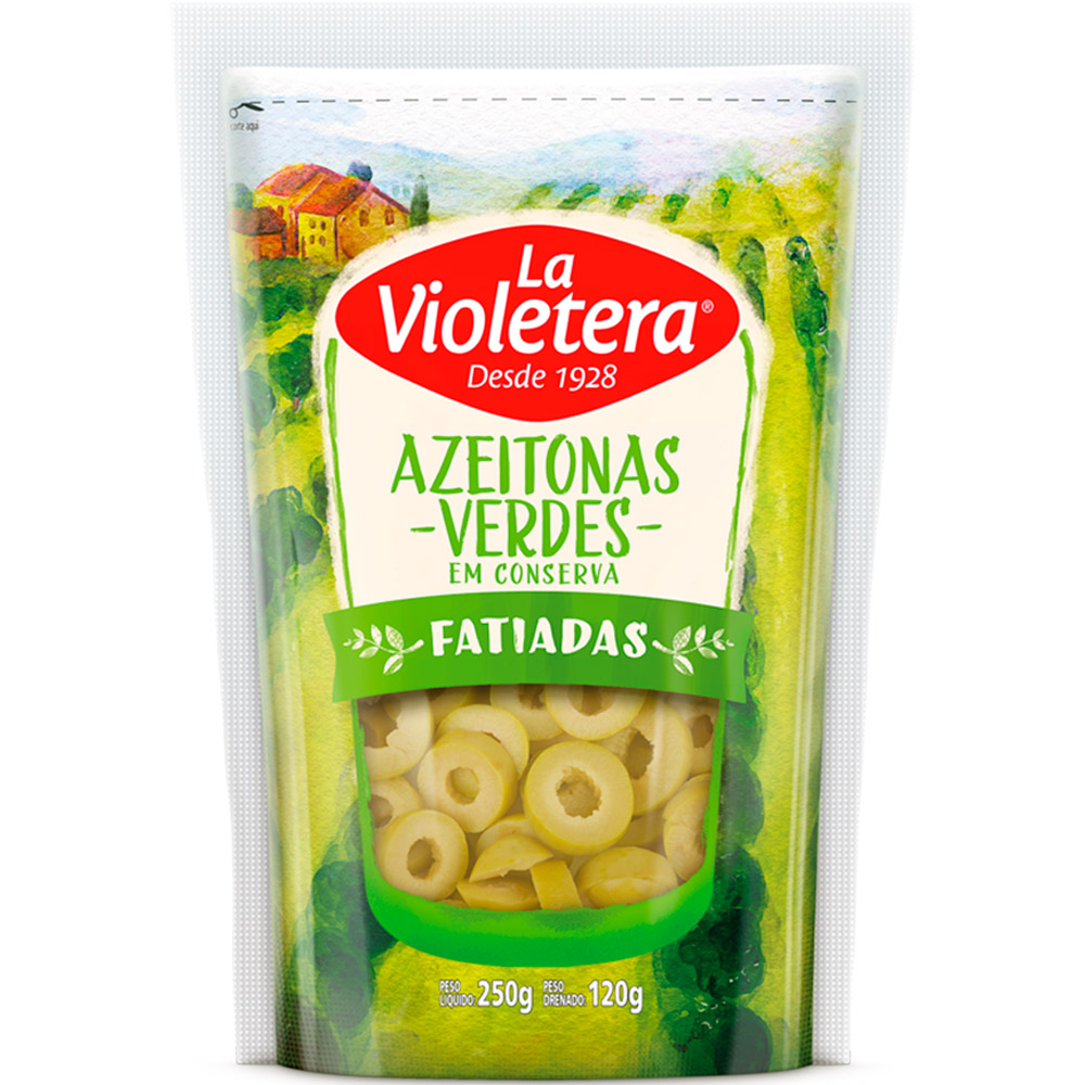 Azeitona La Violetera Verde Fatiada Sachê 120g - Sonda Supermercado ...
