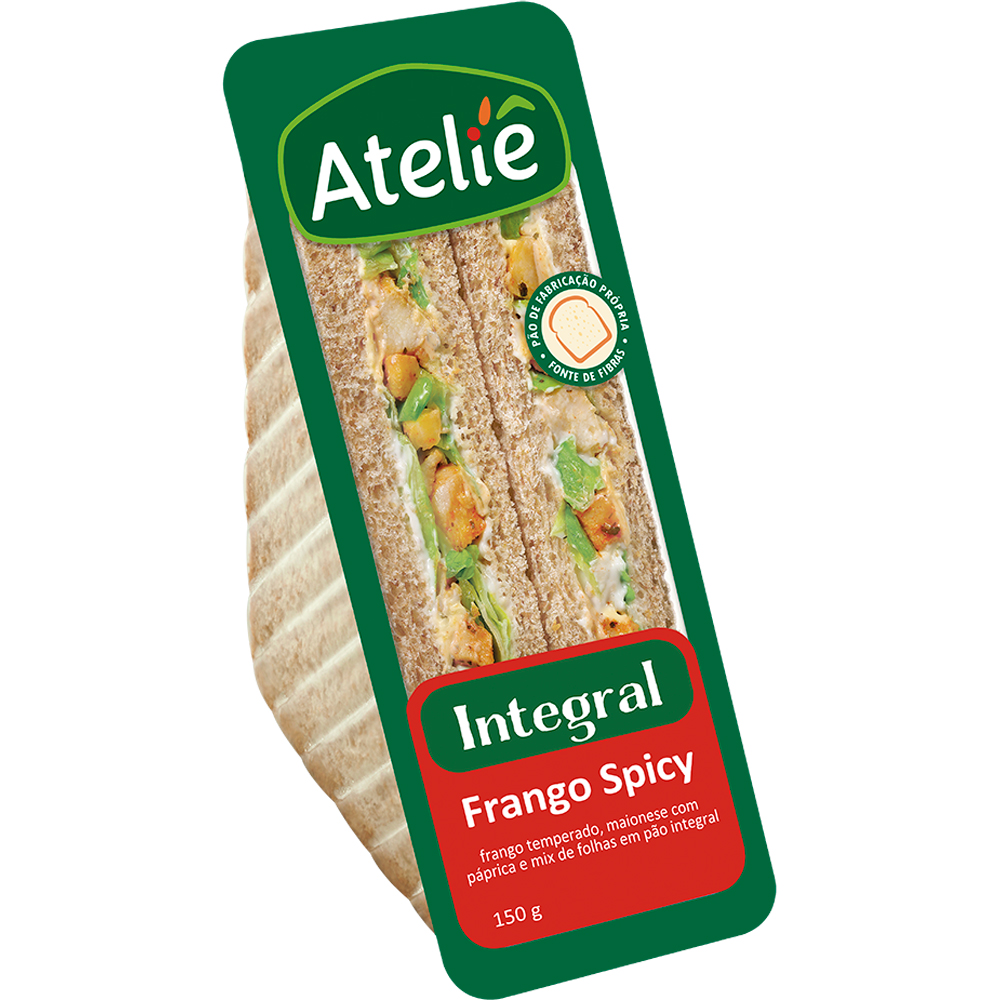 Sanduíche Integral de Frango Spicy Ateliê 150g - Sonda Supermercado ...