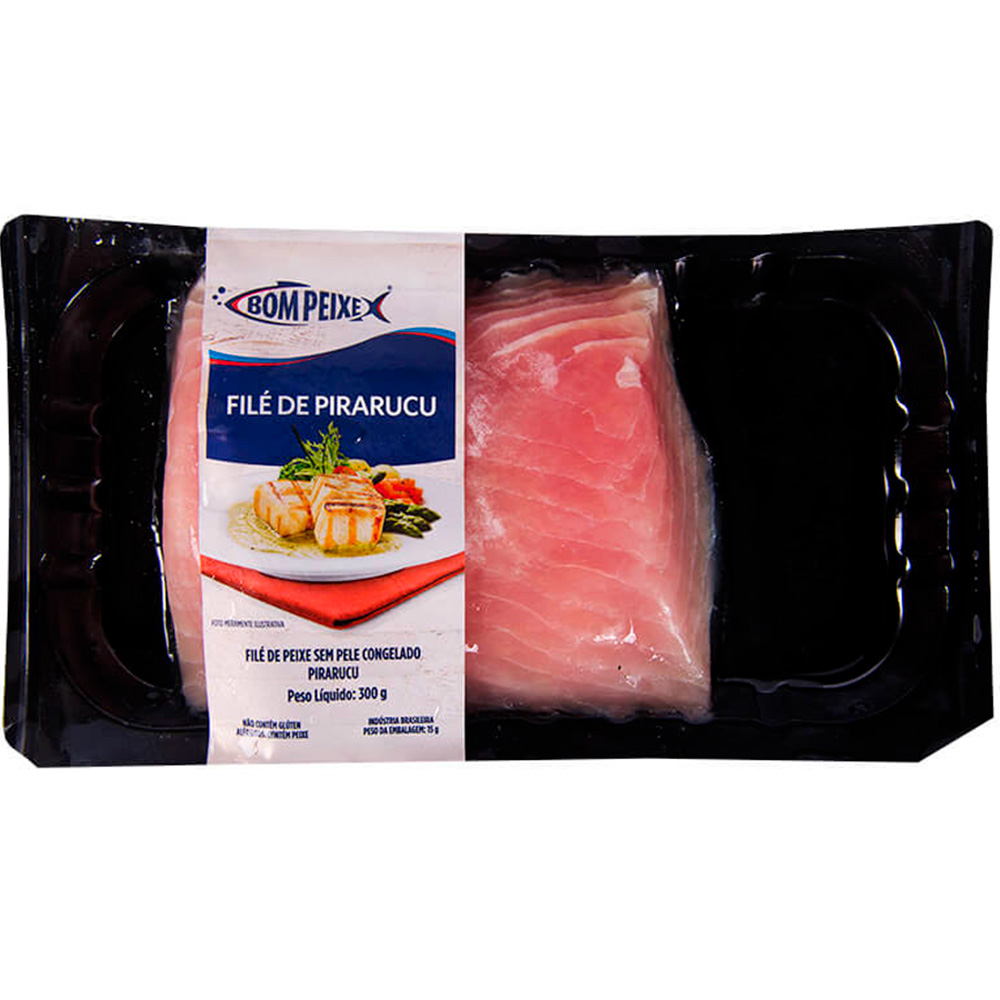Filé de Pirarucu sem pele congelado Bom Peixe 300g - Sonda Supermercado ...