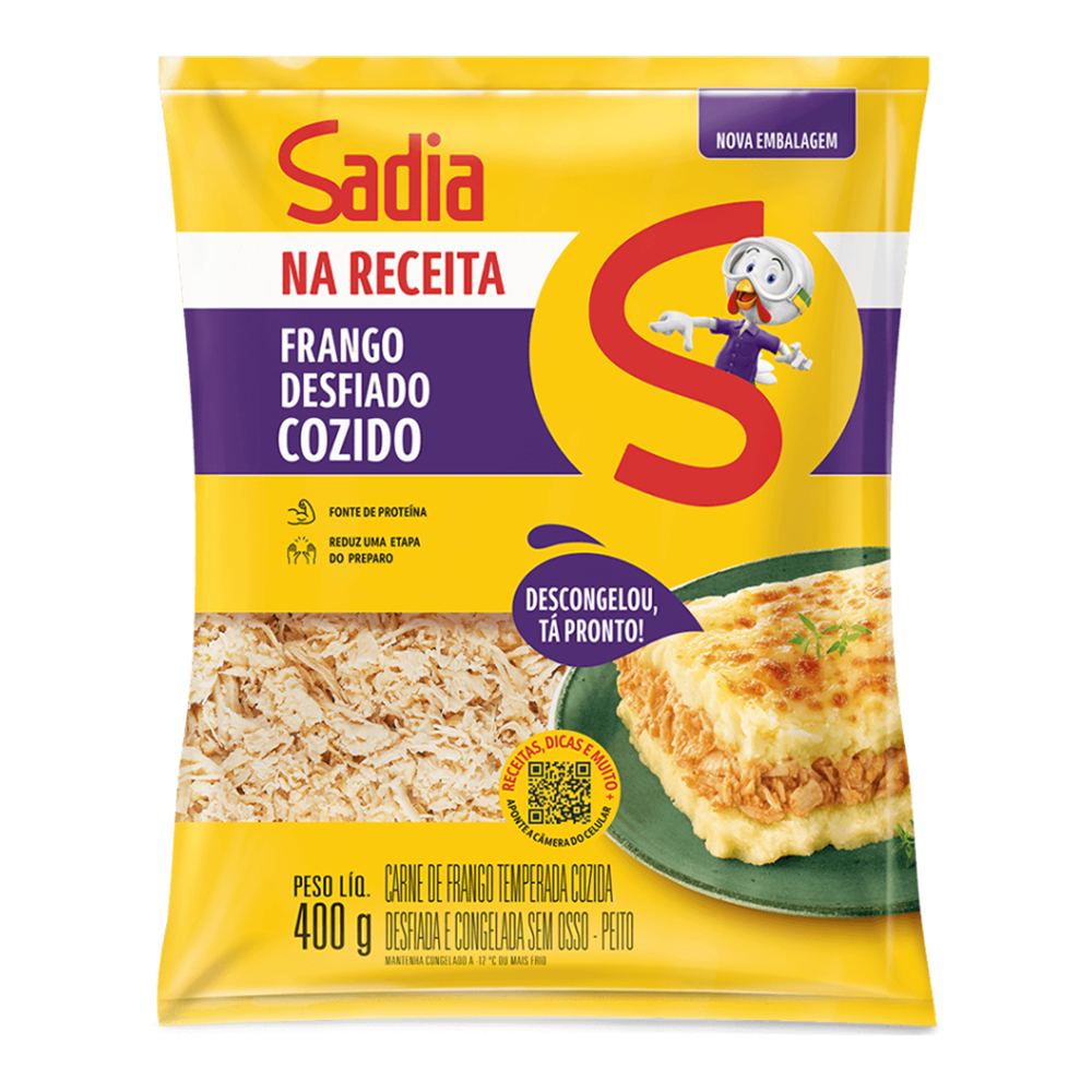 Filé de Frango desfiado cozido e temperado Sadia 400g - Sonda ...