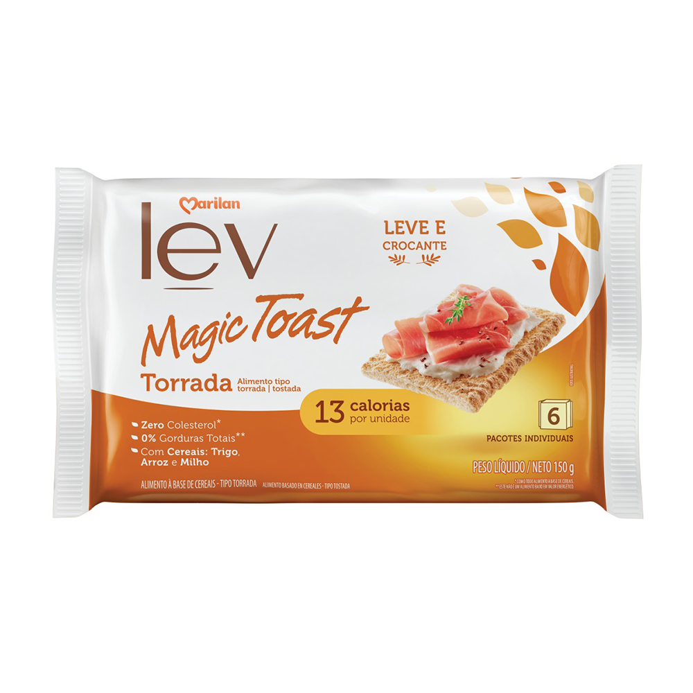 Torrada Marilan Lev Magic Toast Pacote 150g - Sonda Supermercado Delivery
