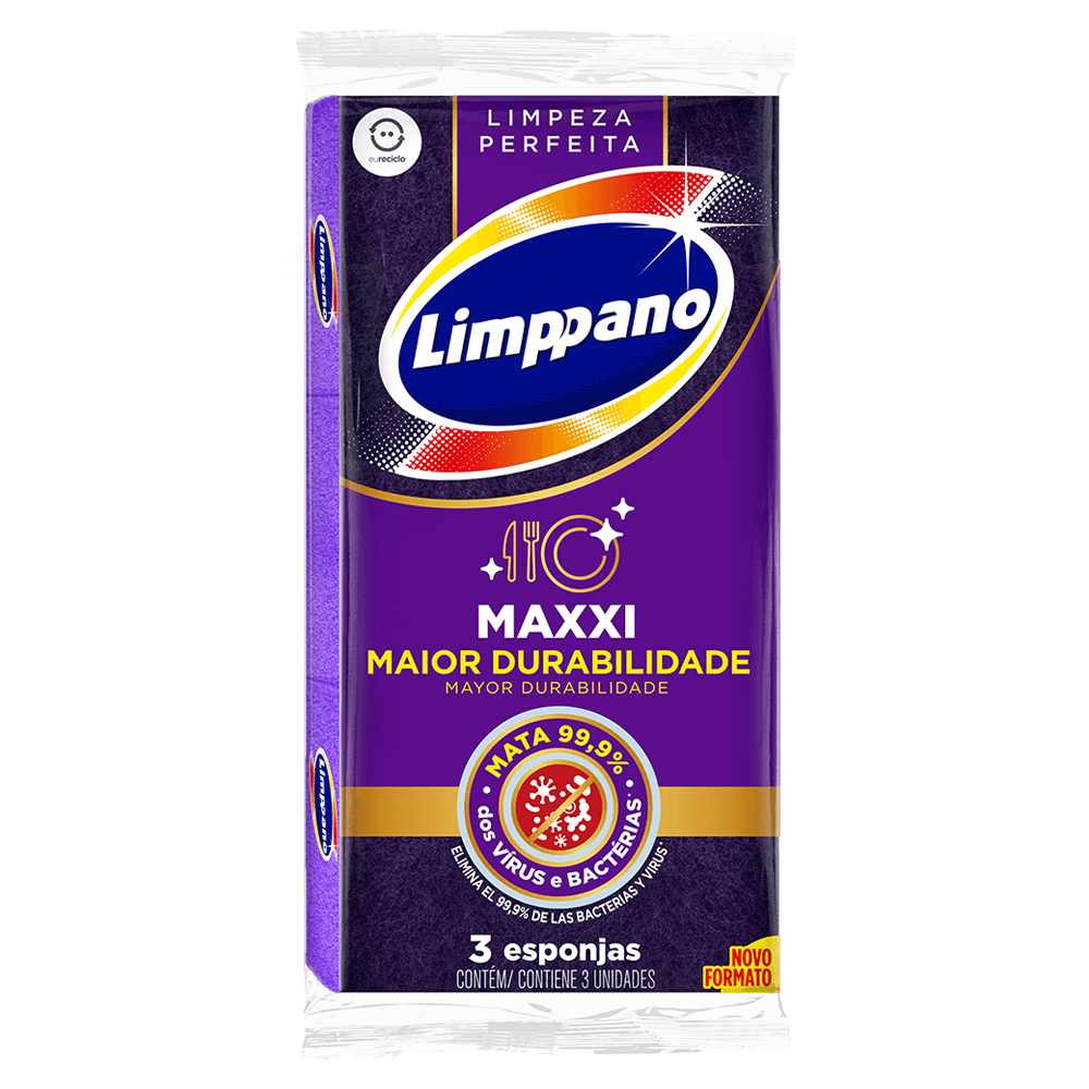 Esponja Limppano Maxxi Maior Durabilidade 3 unidades - Sonda ...