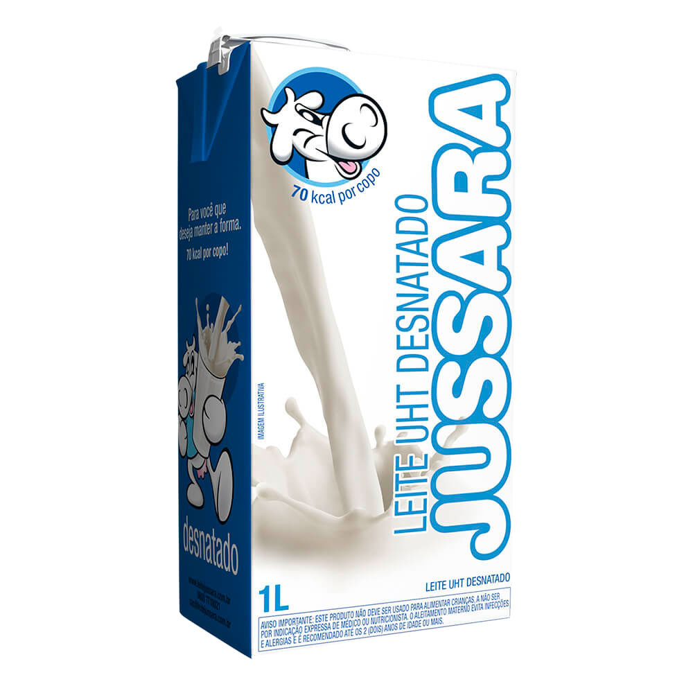 Leite Jussara UHT Desnatado 1lt - Sonda Supermercado Delivery