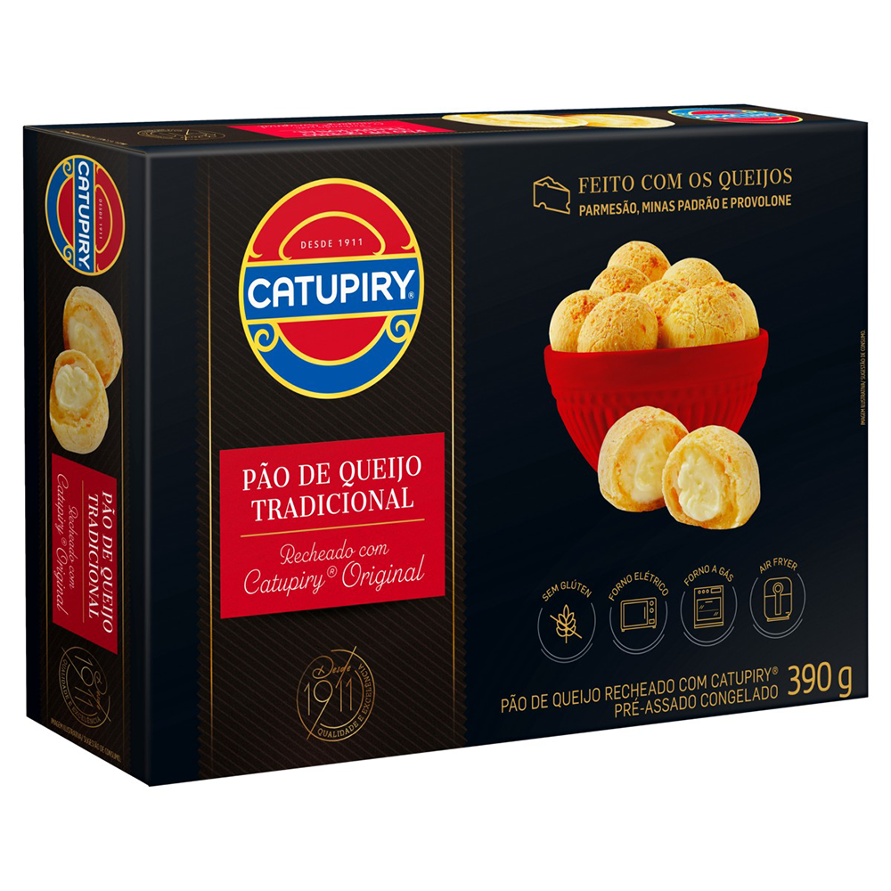 Pão de Queijo Congelado Tradicional Recheio Catupiry Original Caixa ...
