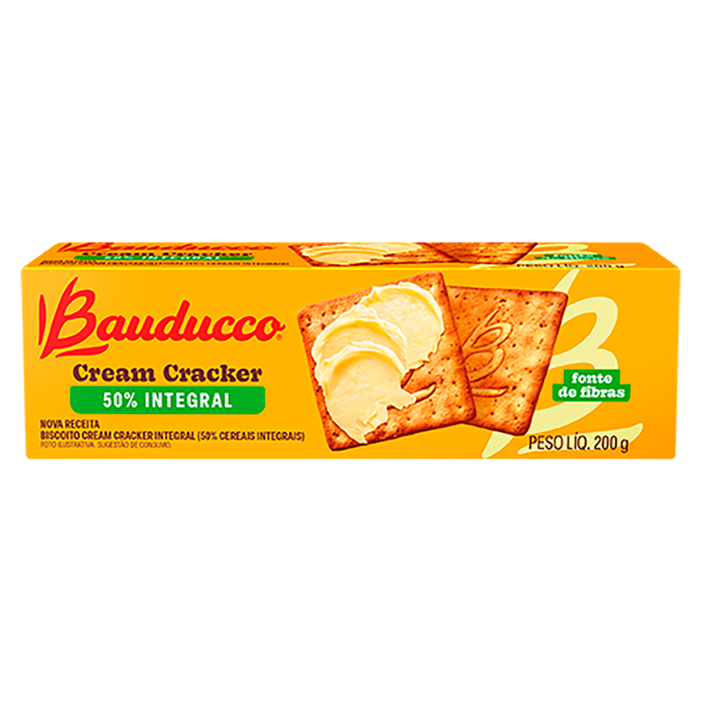 Biscoito Bauducco Cream Cracker 50% Integral 200g - Sonda Supermercado ...