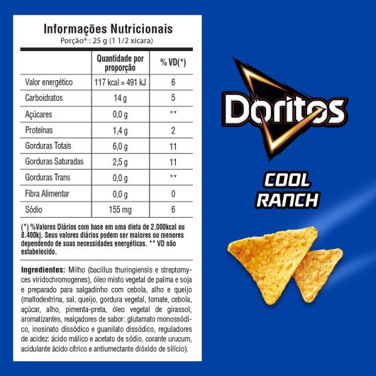 Salgadinho De Milho Cool Ranch Doritos Pacote 84g Sonda Supermercado