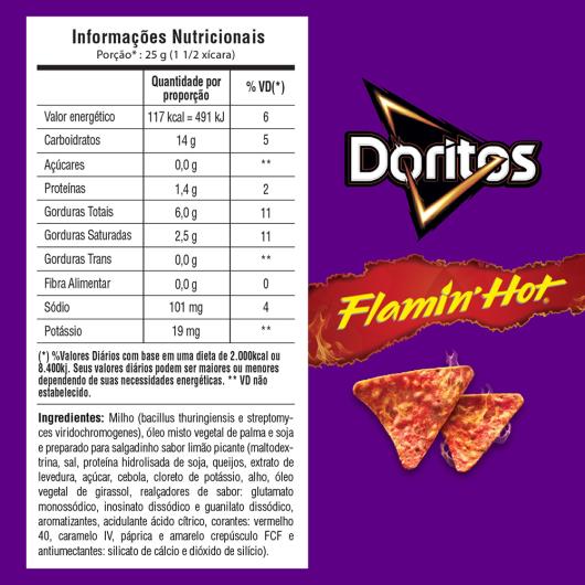 Salgadinho De Milho Flamin Hot Picante Doritos Pacote 84g Sonda