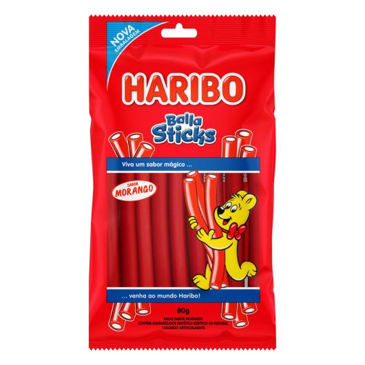 Bala Morango Haribo Balla Sticks Pacote 80g - Sonda Supermercado Delivery