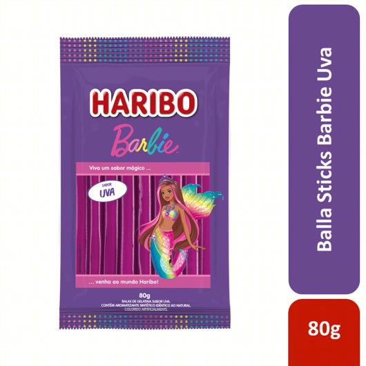 Bala de Gelatina Uva Barbie Haribo Pacote 80g - Sonda Supermercado Delivery