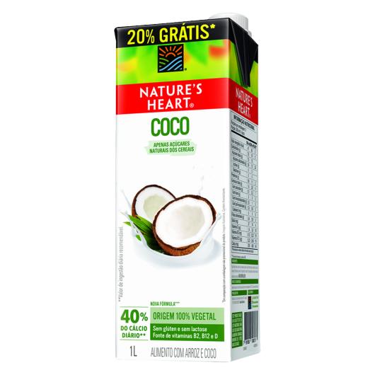 Bebida à Base De Arroz E Coco Natures Heart Caixa 1l Grátis 20