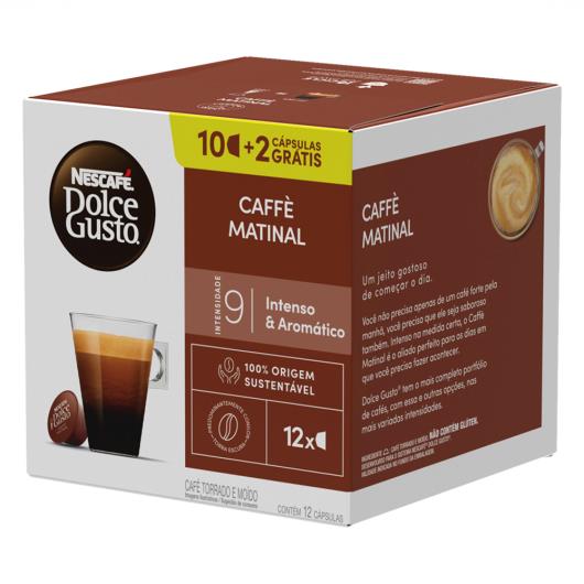 Café em Cápsula Torrado e Moído Caffè Matinal Nescafé Dolce Gusto Caixa 96g 12 Unidades Grátis 2 ...