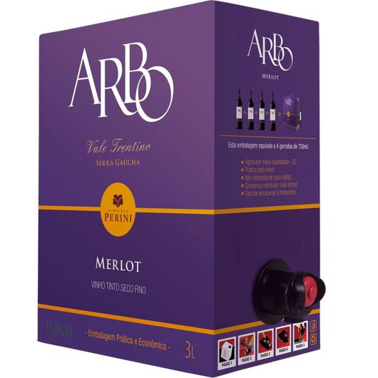 Vinho Arbo Merlot Tinto Seco "bag in box" 3L - Sonda Supermercado Delivery