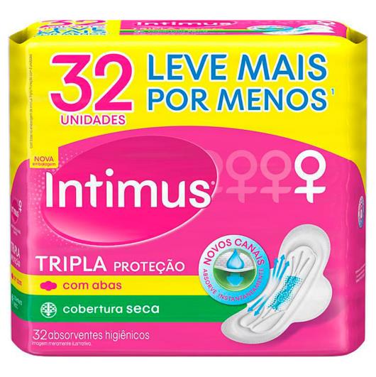 Absorvente INTIMUS Tripla Proteção Seca c/Abas - 32 unidades - Sonda ...