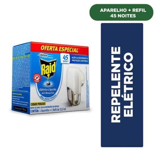 Repelente Elétrico Líquido Raid Anti Mosquitos 1 Aparelho + 1 Refil de ...