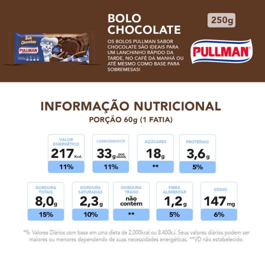 Bolo Pullman Chocolate 250g - Sonda Supermercado Delivery